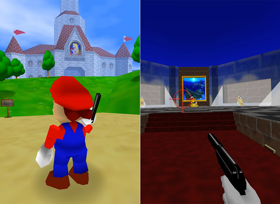 GoldenEye 007 x Super Mario 64 Peach's Castle Mod Works Surprisingly ...