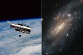 Hubble Space Telescope Observes Shimmering Spiral Galaxy 184 Million Light-Years from Earth ...