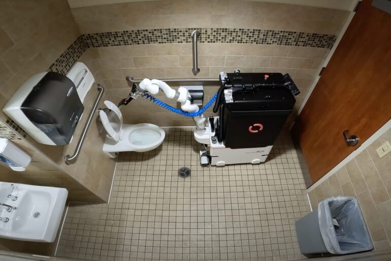 Autonomous SOMATIC Robot Demonstrates its Bathroom Cleaning Skills ...