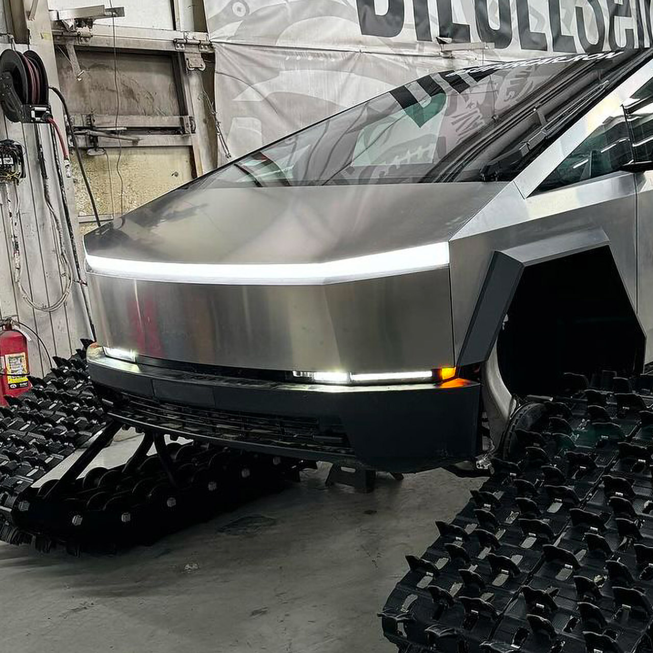 Tesla Cybertruck Gets Modded with Snow Tracks - TechEBlog