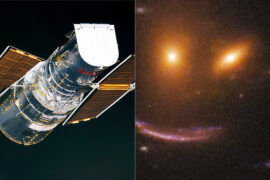 Hubble Captures Smiling Face in Galaxy Cluster - TechEBlog