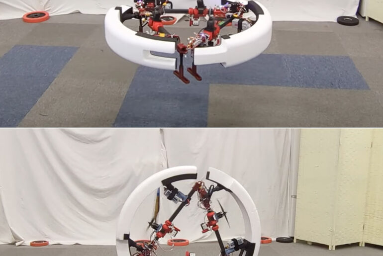 DELTA Drone Transforms Into a Large Wheel on the Ground - TechEBlog
