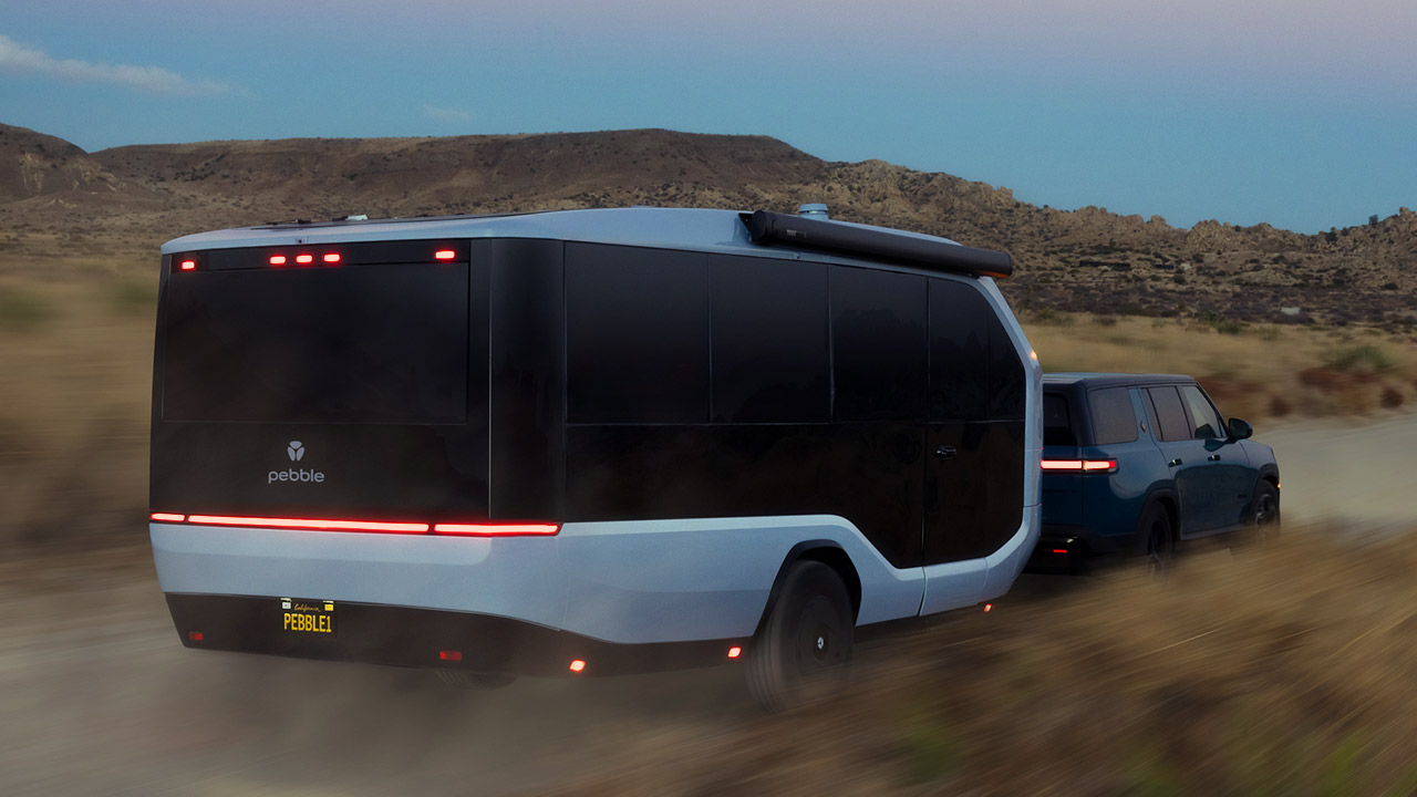 Production All-Electric Pebble Flow RV Trailer Debuts at CES 2025 ...