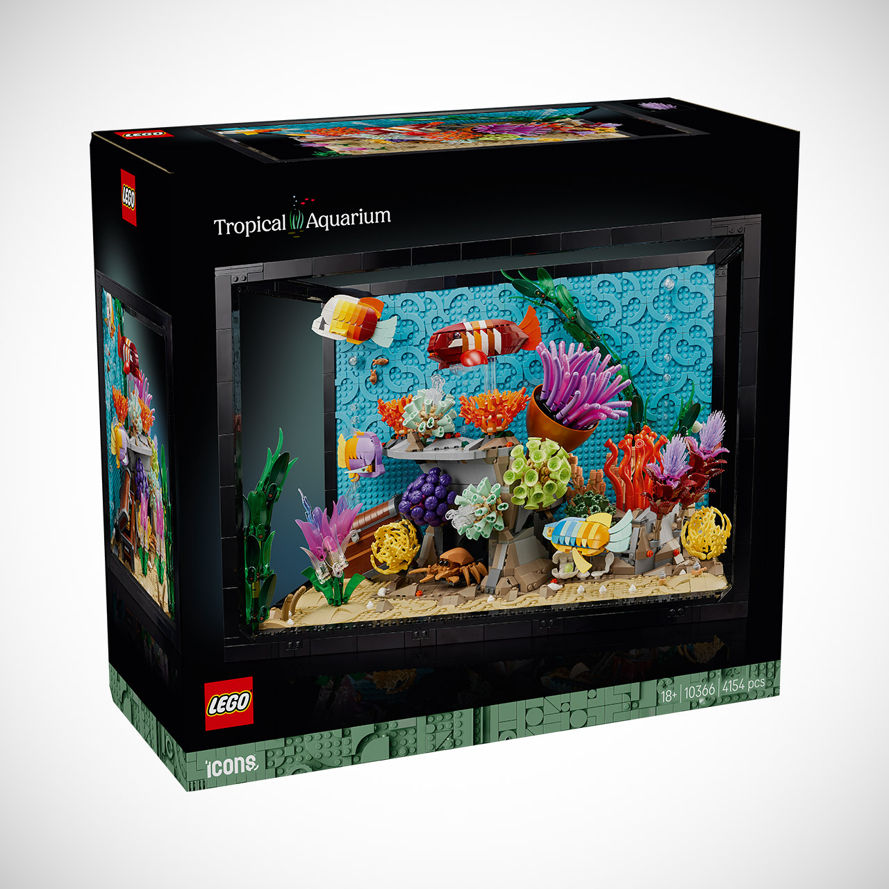 LEGO Icons Tropical Aquarium Building Set (10366) Features Interactive ...